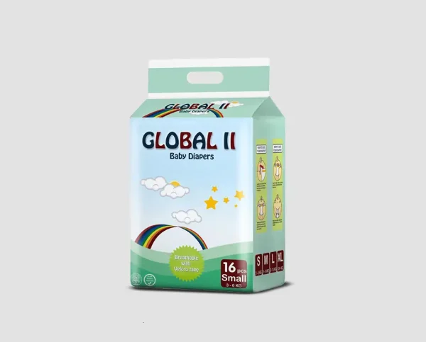 Global II Baby Diapers – Small (16Pcs) – Dukaan.lk