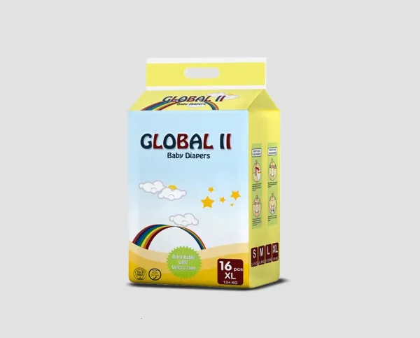 Global II Baby Diapers – XL (16Pcs) – Dukaan.lk